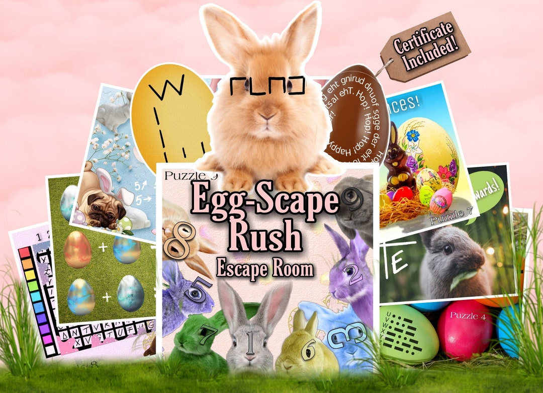 Easter Escape Room Printable – Egg-scape Rush: Egg Hunt Puzzle Game Kit ...
