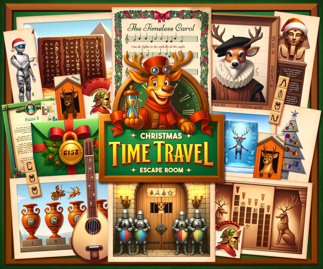 Christmas Escape Room Printable – Christmas Time Travel: Holiday Puzzle ...