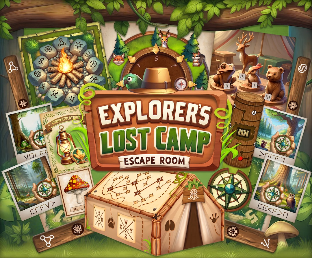 Printable Escape Room Summer Camp, Explorer’s Lost Camp Puzzle Game ...