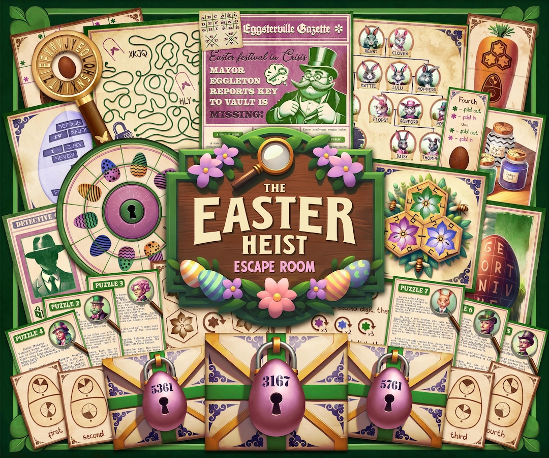 Easter Escape Room Printable – Easter Heist: Holiday Puzzle Game for ...