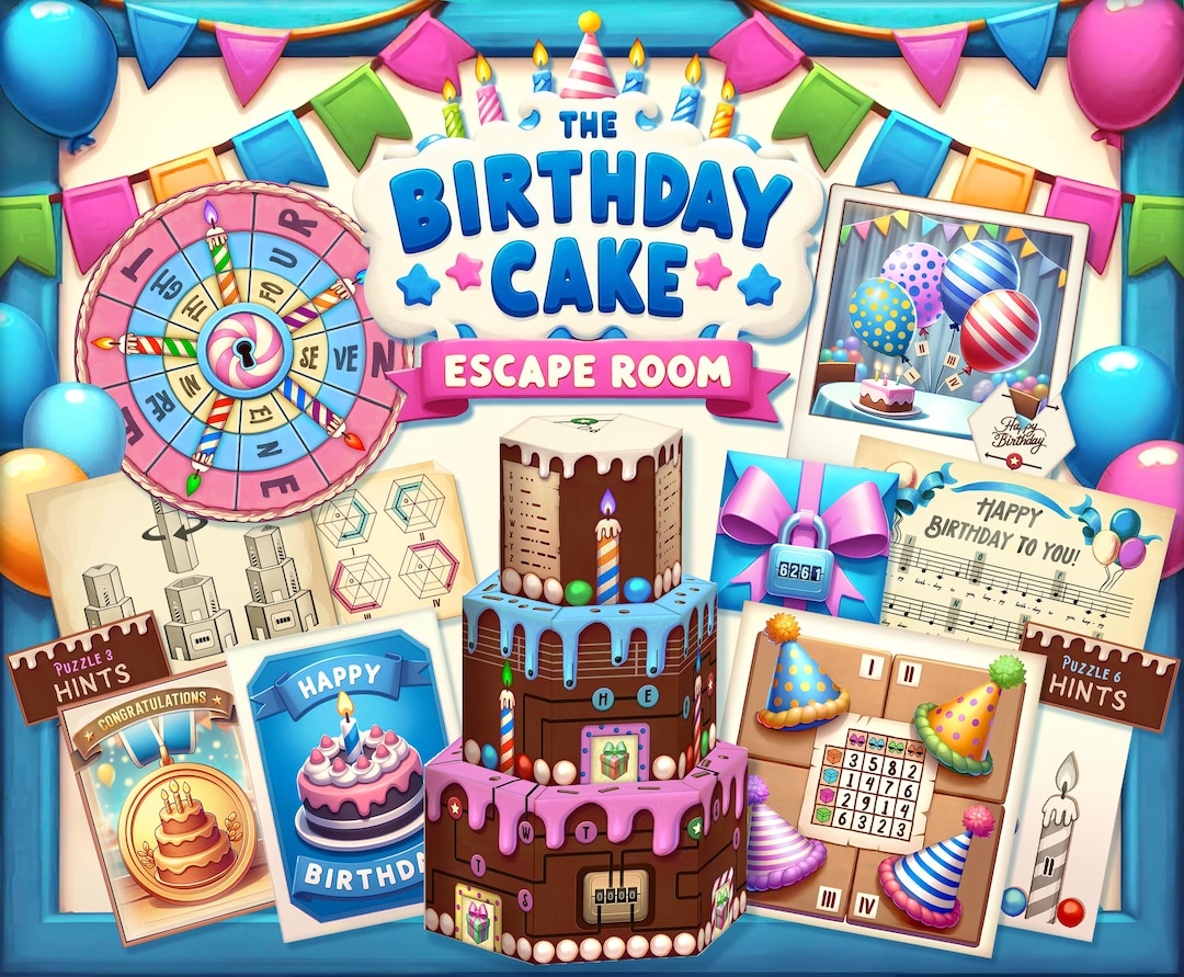 Birthday Escape Room Printable – the Birthday Cake: Party Puzzle Game ...