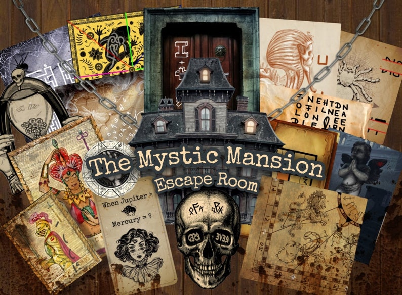 Escape Room Printable – the Mystic Mansion: Haunted Puzzle Game for ...