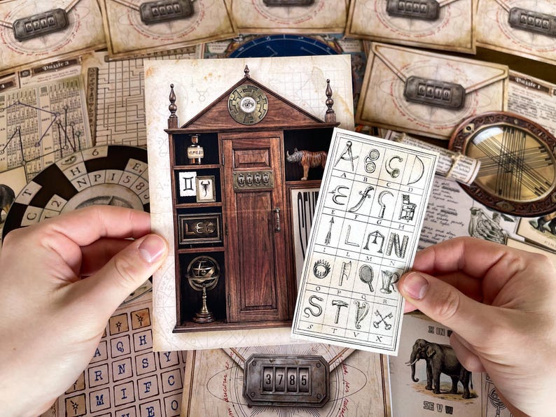 Printable Escape Room the Secret Library, Mystery Puzzle Kit, Date ...