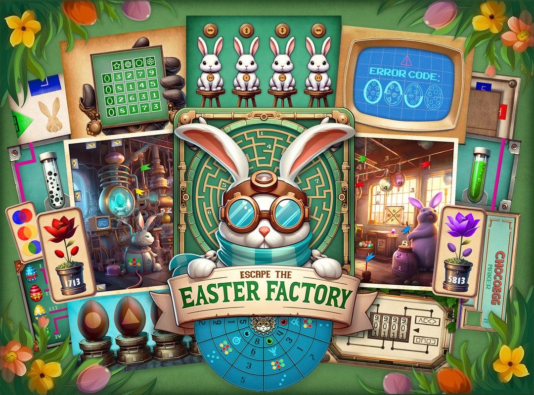 Easter Escape Room Printable – the Easter Factory: Holiday Puzzle Game ...