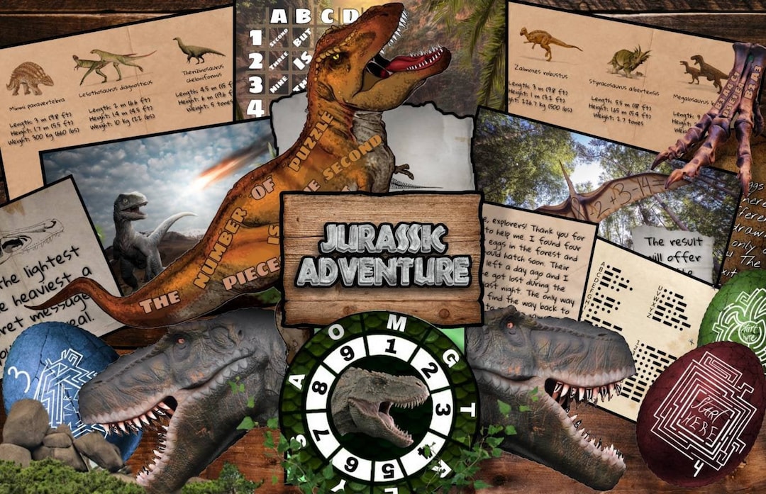 Escape Room Printable – Jurassic Adventure: Dinosaur Puzzle Game for ...