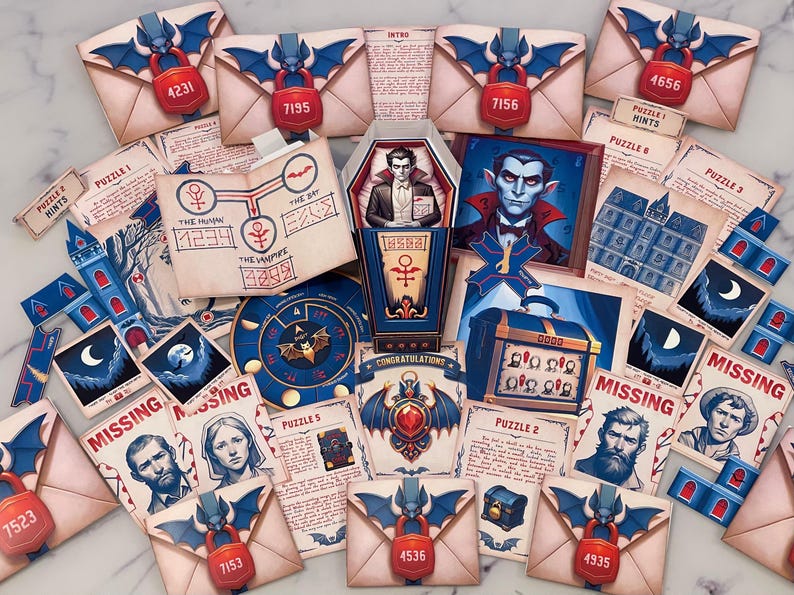 Escape Room Printable – Vampire’s Crypt: Dracula-themed Puzzle Game for ...