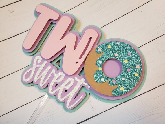 Two Sweet Cake Topper 2 Sweet Donut Theme Cake Topper | Etsy