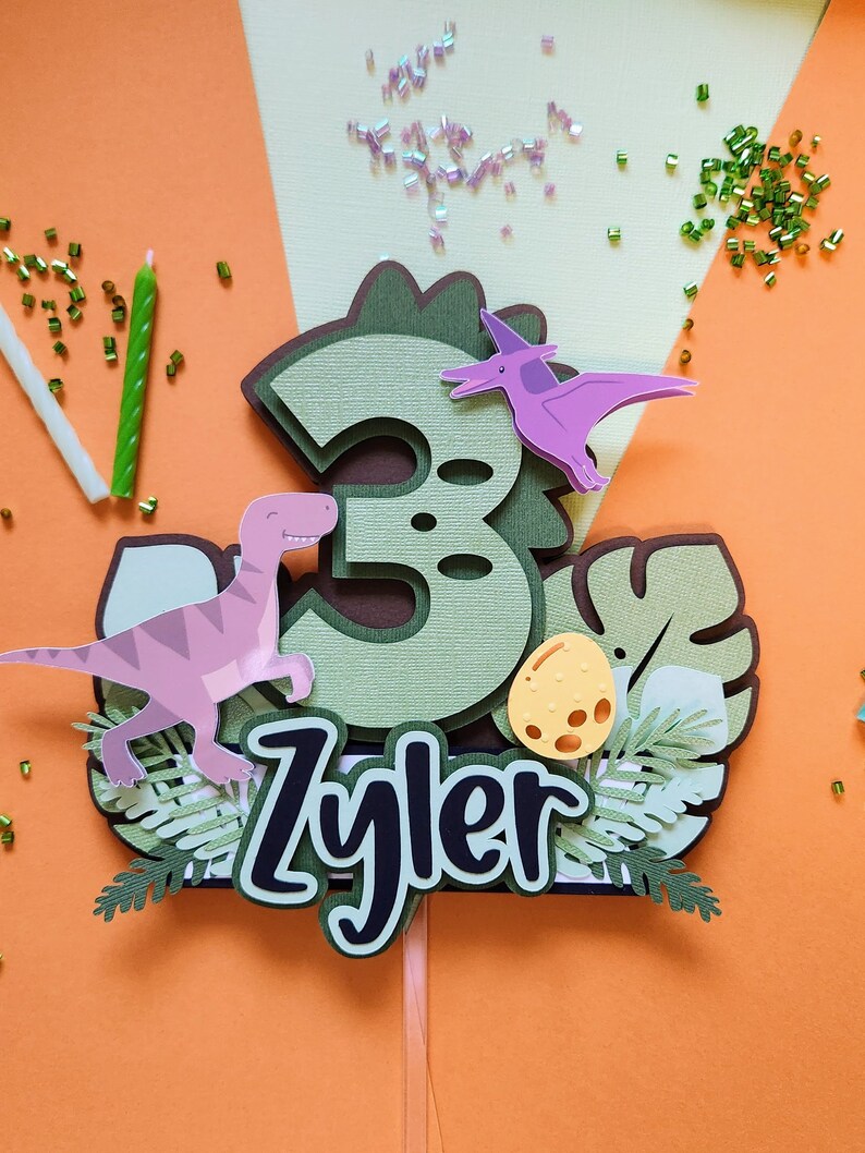 Dinosaur Cake Topper, Three Rex Dinosaur, Two Rex, Dinosaur Birthday ...