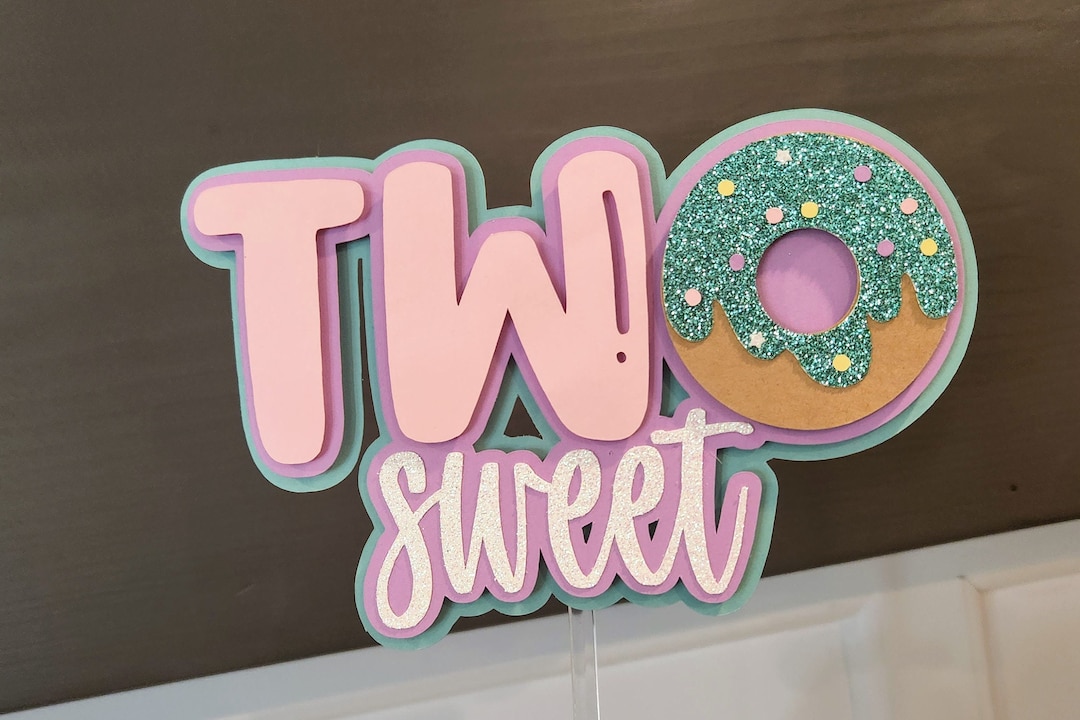 Two Sweet Cake Topper 2 Sweet Donut Theme Cake Topper Donut Birthday ...
