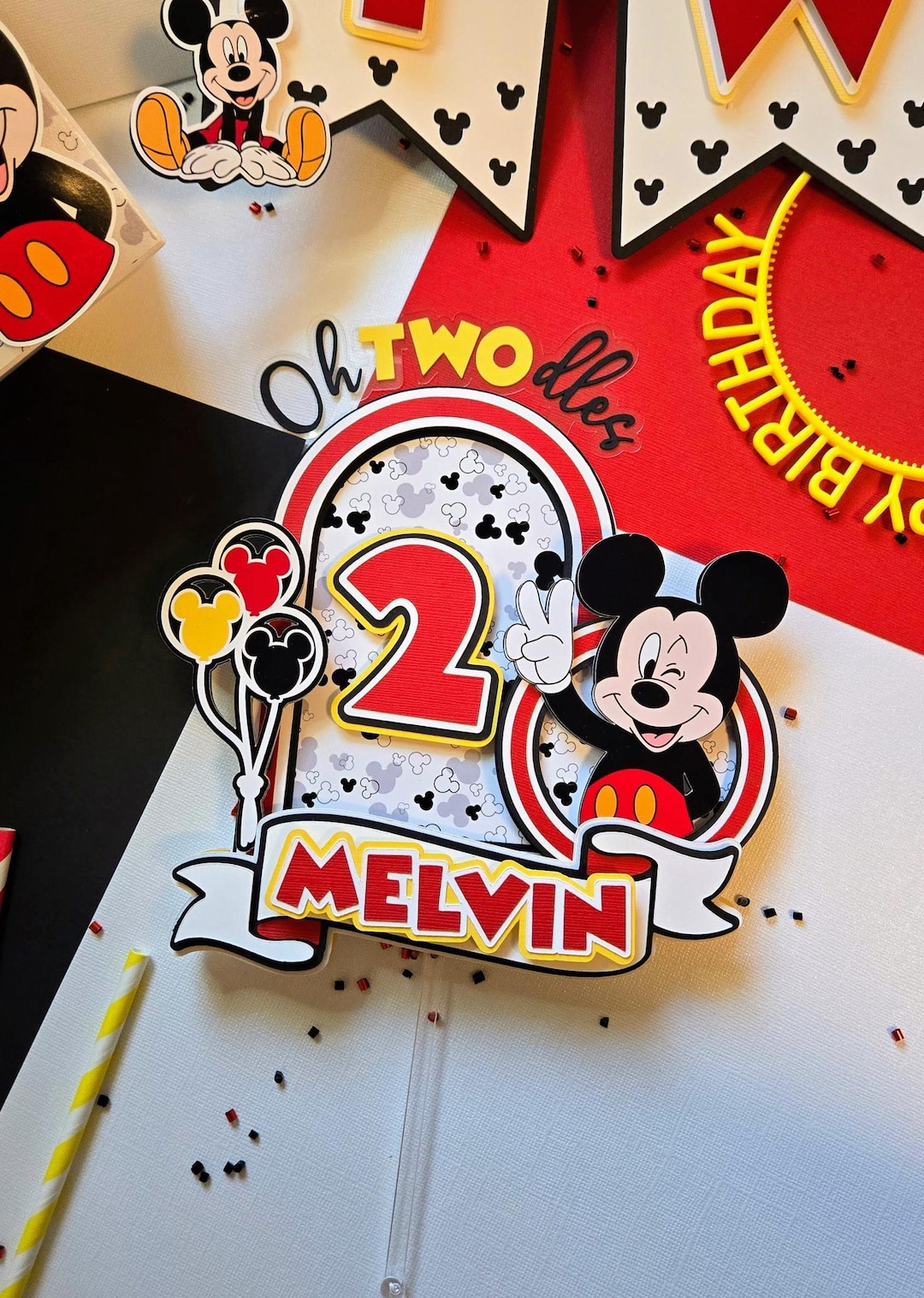 Oh Two-dles Cake Topper | Oh Twodles Party Decor | Mickey Inspired ...