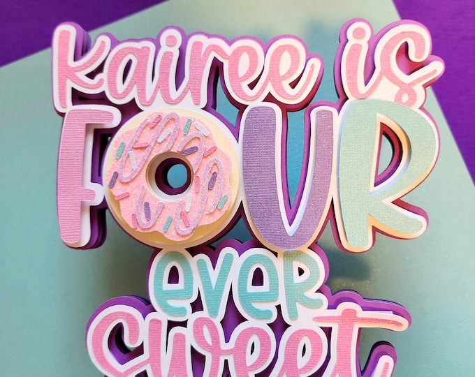Four Ever Sweet Cake Topper 4 Ever Sweet Donut Theme Cake Topper Donut ...