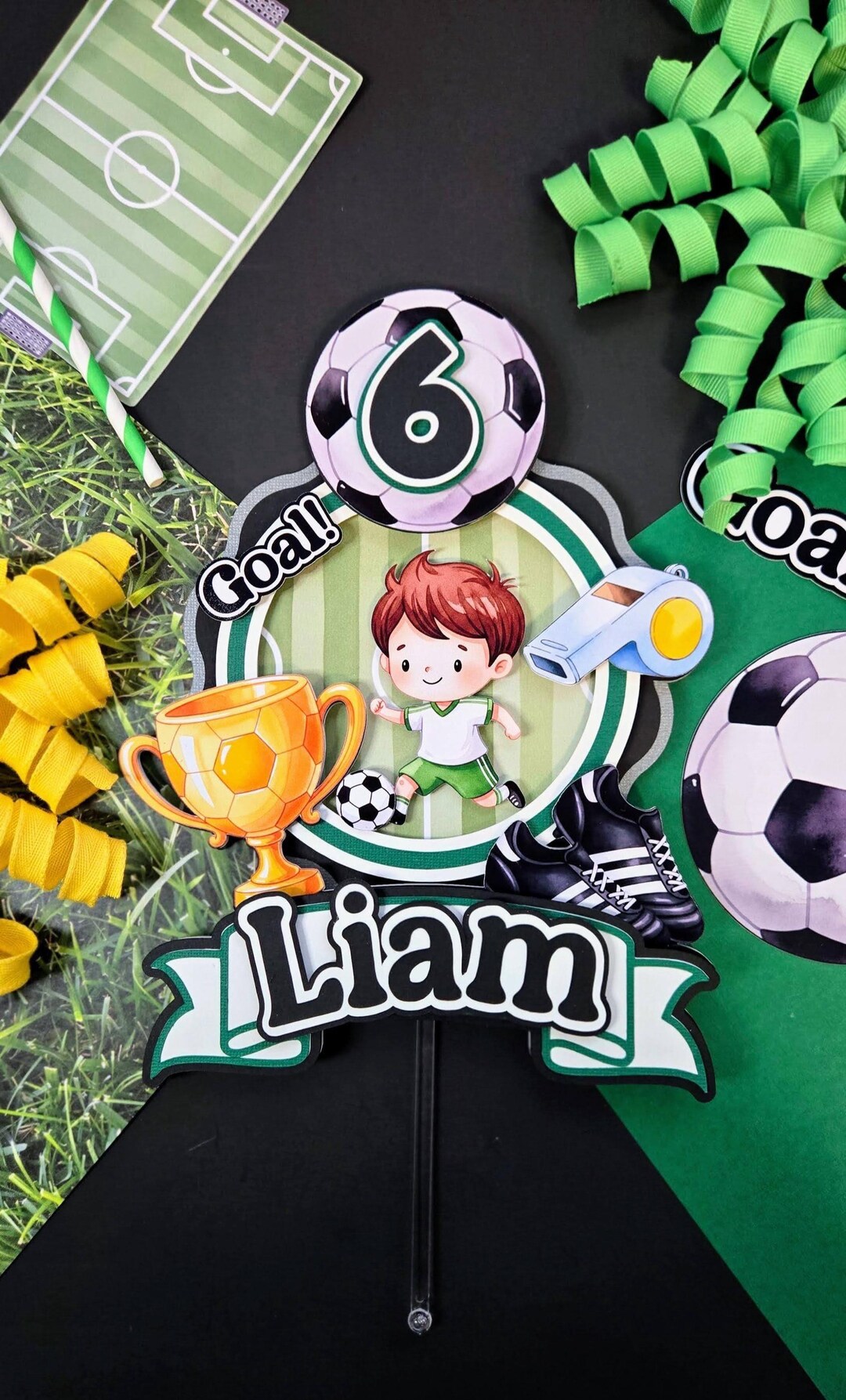 Soccer Cake Topper | Soccer Birthday Decor | Soccer Party | Girl Soccer ...