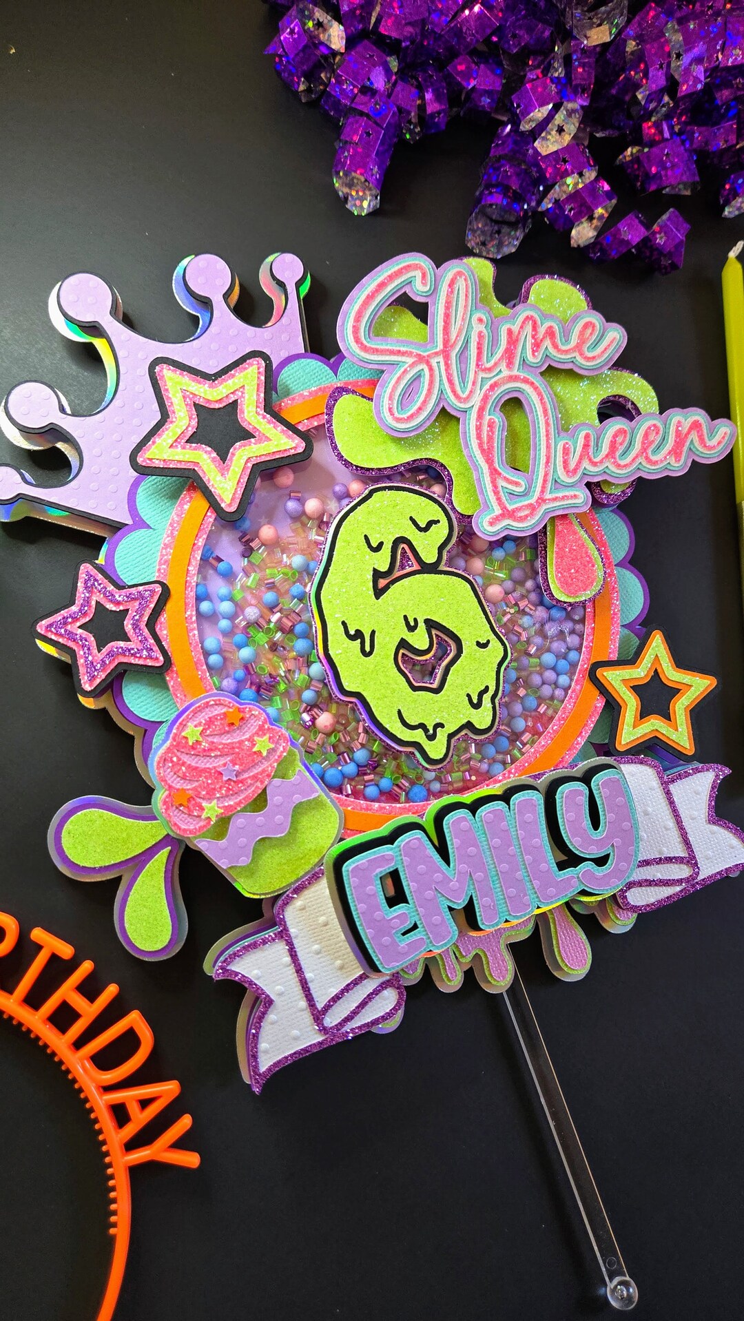 Slime Cake Topper Slime Party Cake Topper Slime Party Decor Slime Party ...