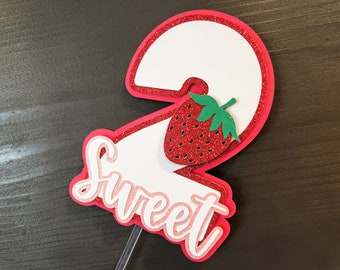 Strawberry Two Cake Topper - Etsy