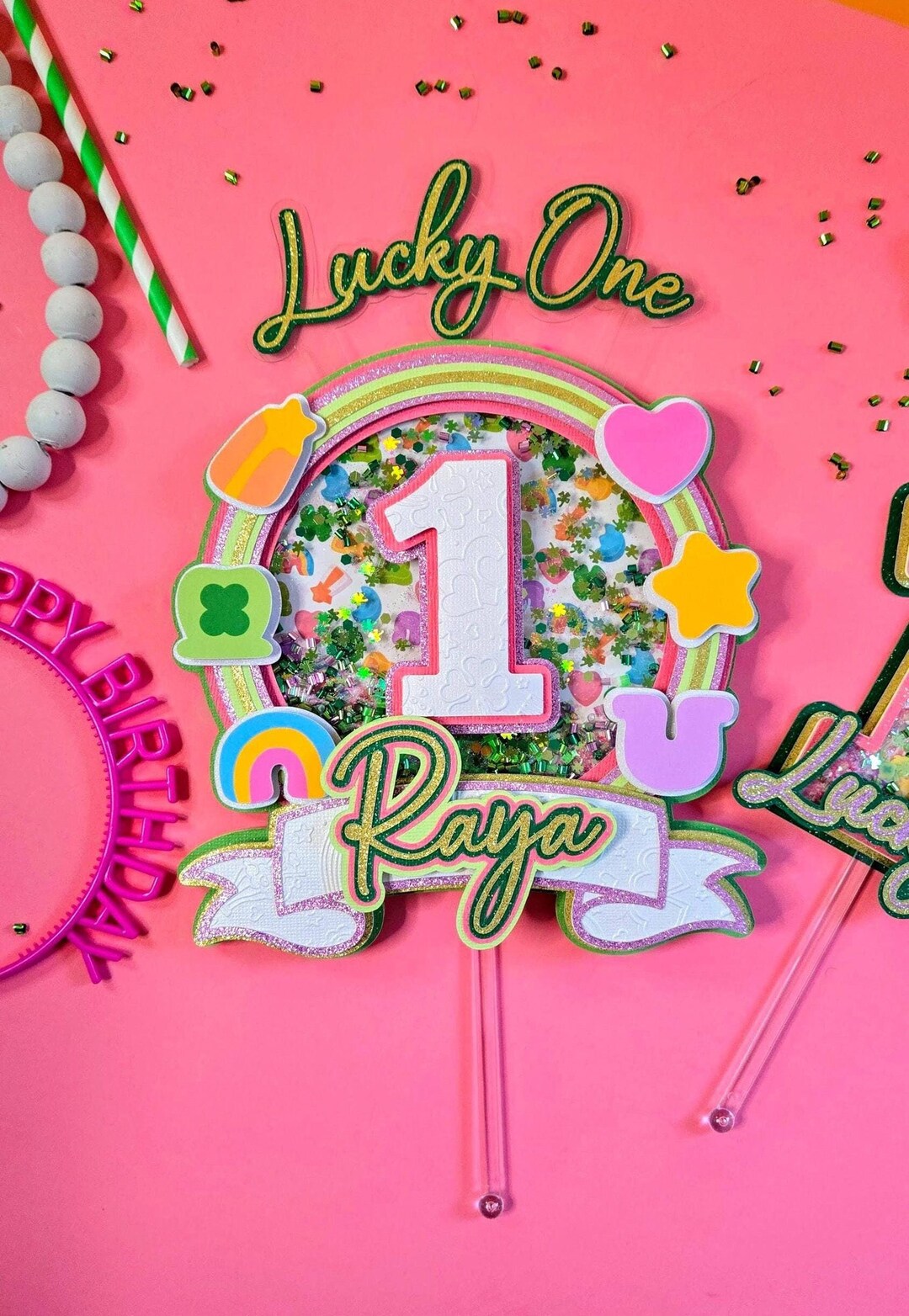 Lucky One Cake Topper | Lucky Charm Birthday | St Patrick's Day ...
