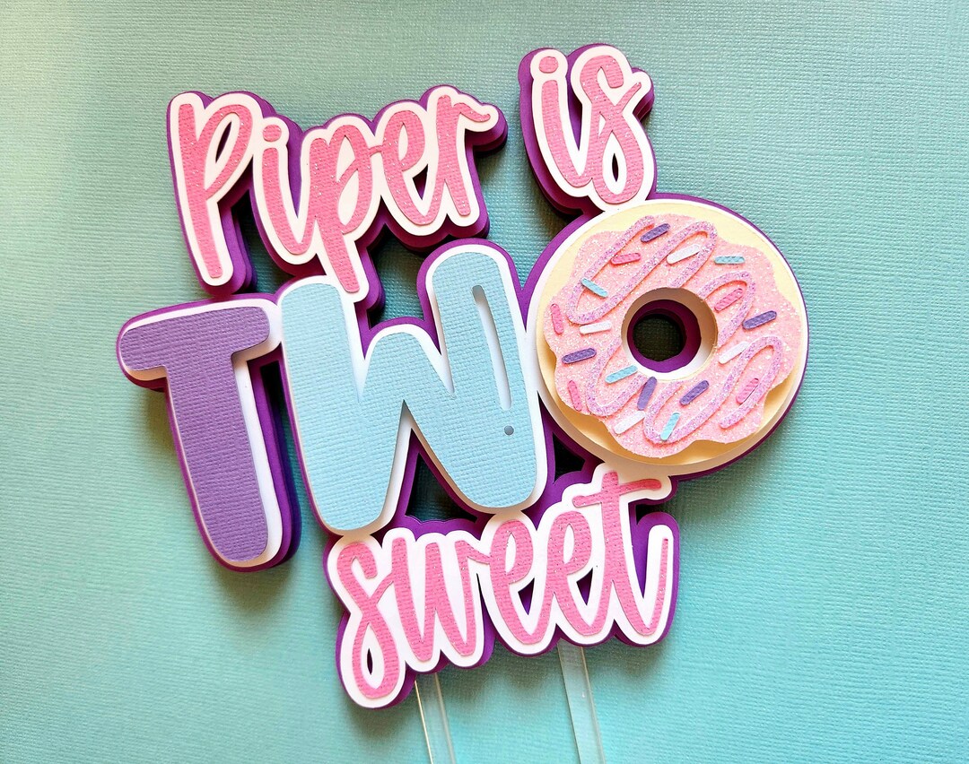 Two Sweet Cake Topper 2 Sweet Donut Theme Cake Topper Donut Birthday ...