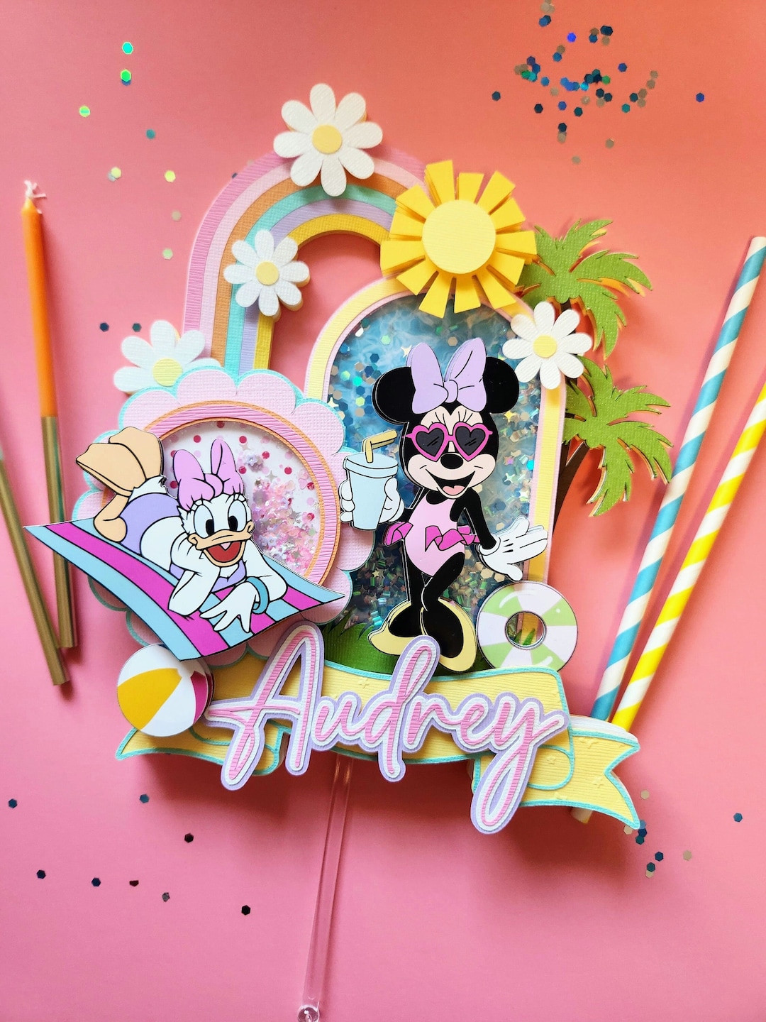 Pool Party Cake Topper Minnie Mouse Inspired Cake Topper Pool Party ...