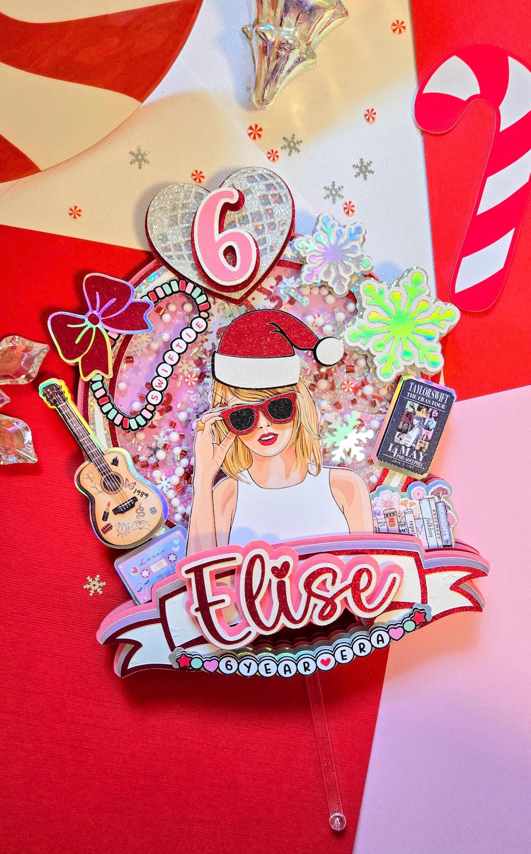 Christmas Pop Star Cake Topper | Pop Star Theme Birthday Party | Era ...