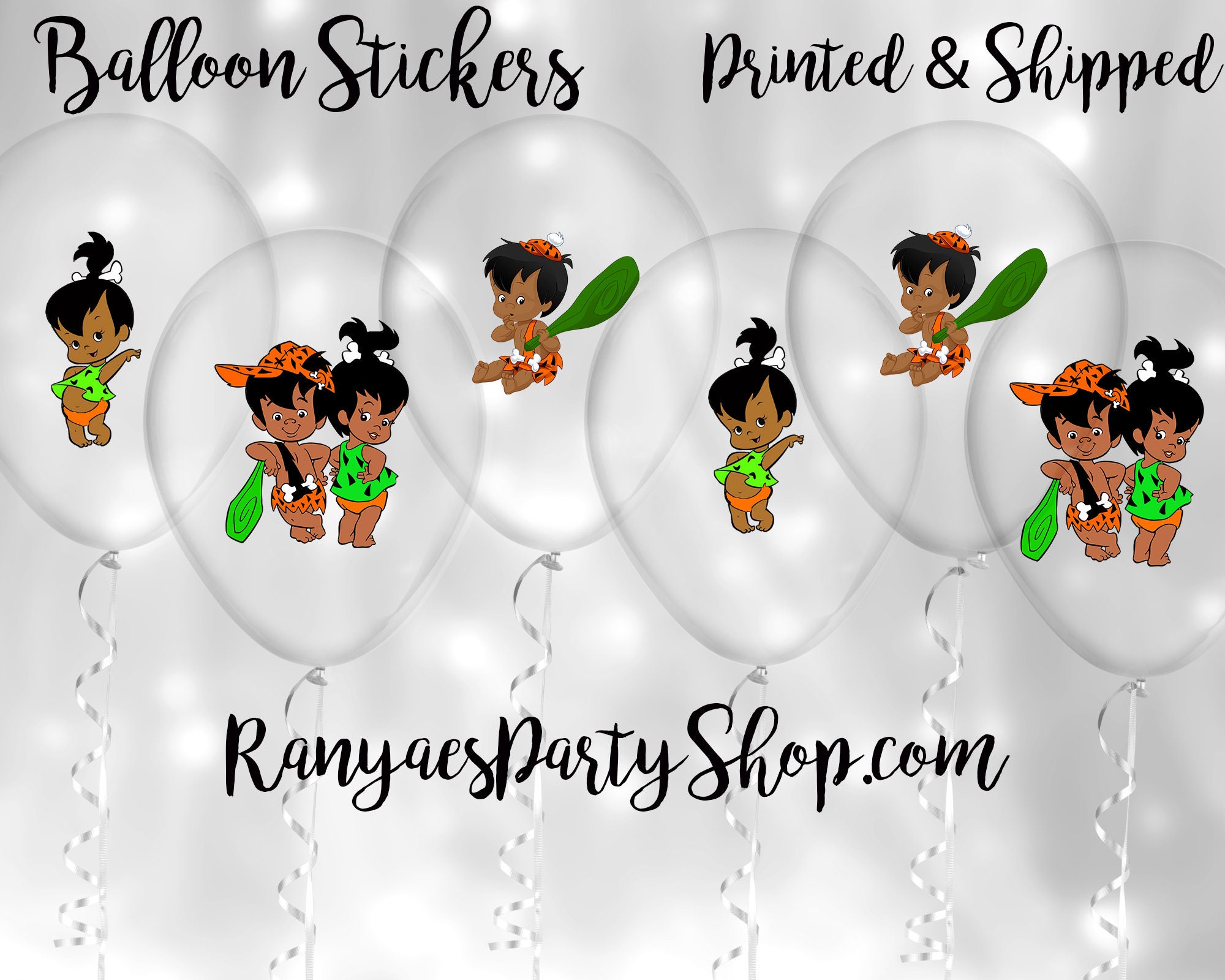 African American Pebbles and Bam Bam Balloon Stickers Set of | Etsy African American Pebbles and Bam Bam Balloon Stickers Set of | Etsy