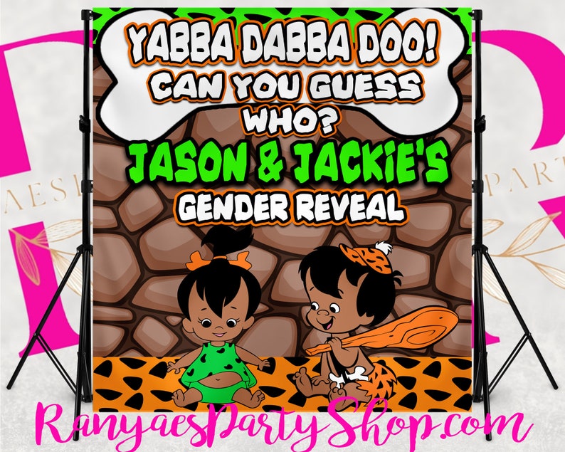 African American Bam Bam or Pebbles Vinyl Backdrop Gender - Etsy African American Bam Bam or Pebbles Vinyl Backdrop Gender - Etsy