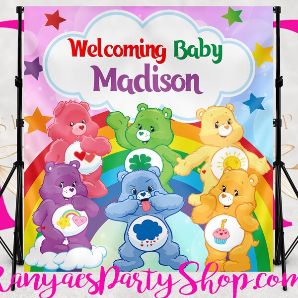 Carebear Backdrop for Baby Shower - Etsy