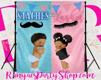 Staches or Lashes Gender Reveal - Etsy