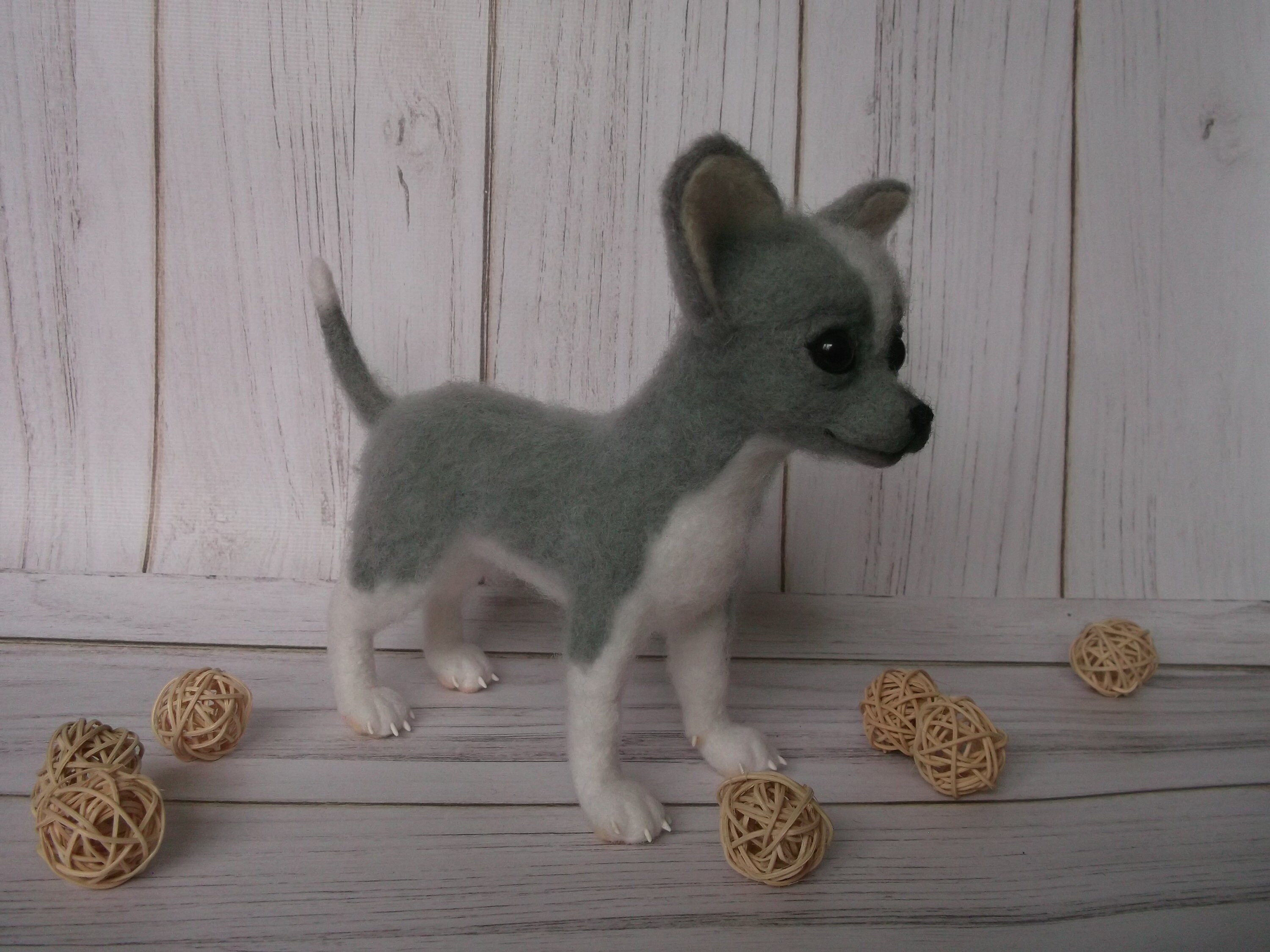 Custom pet portrait felted dog miniature felted dog portrait | Etsy