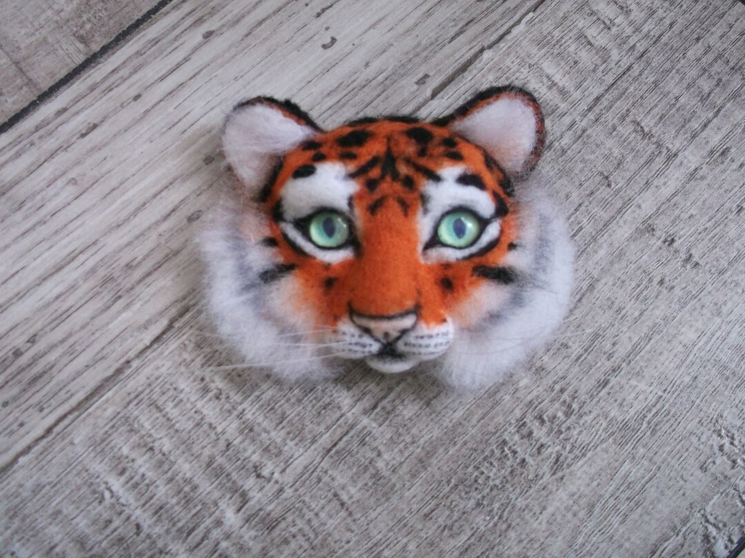 Brooch Tiger Felted Needle Felted Tiger Cat Felted - Etsy