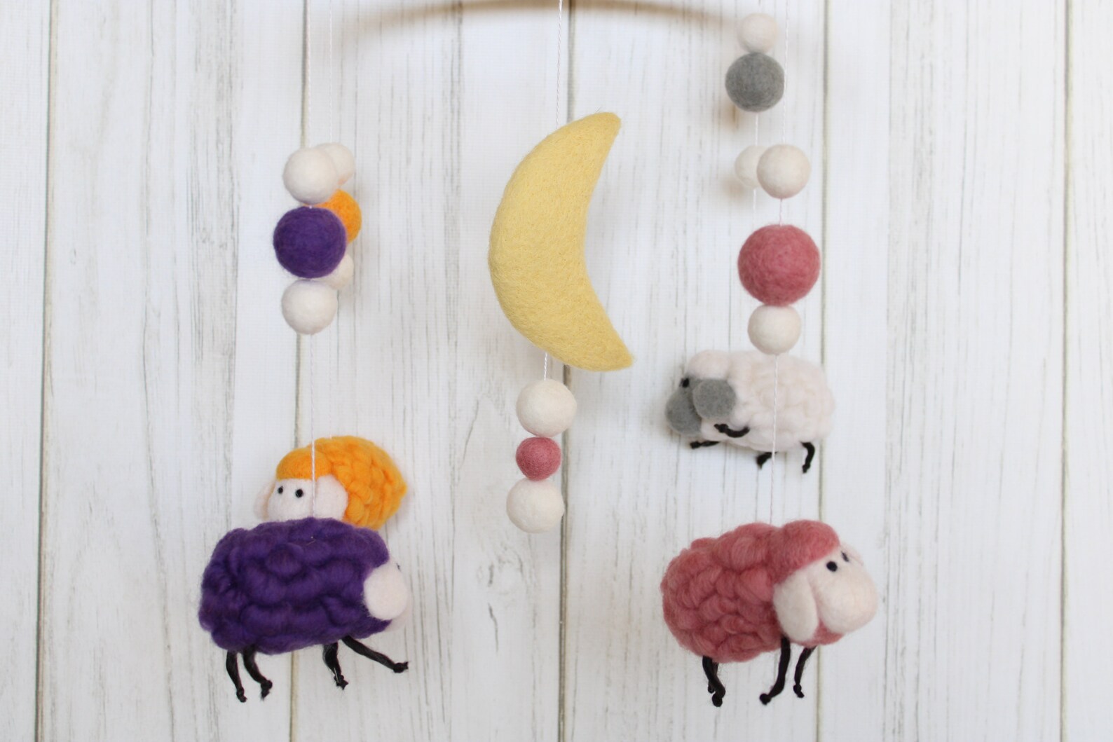Mobile Baby, Mobile With Felted Sheep, Animal Mobile, Mobile Felt Lambs ...