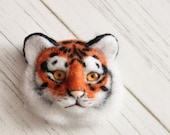 Brooch Tiger Felted Needle Felted Tiger Cat Felted - Etsy