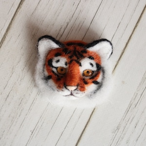 Brooch Tiger Felted, Needle Felted Tiger, Cat Felted, Realistic ...