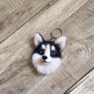 Custom Pet Portrait Felted Dog Keychain, Felted Dog Portrait Memorial ...