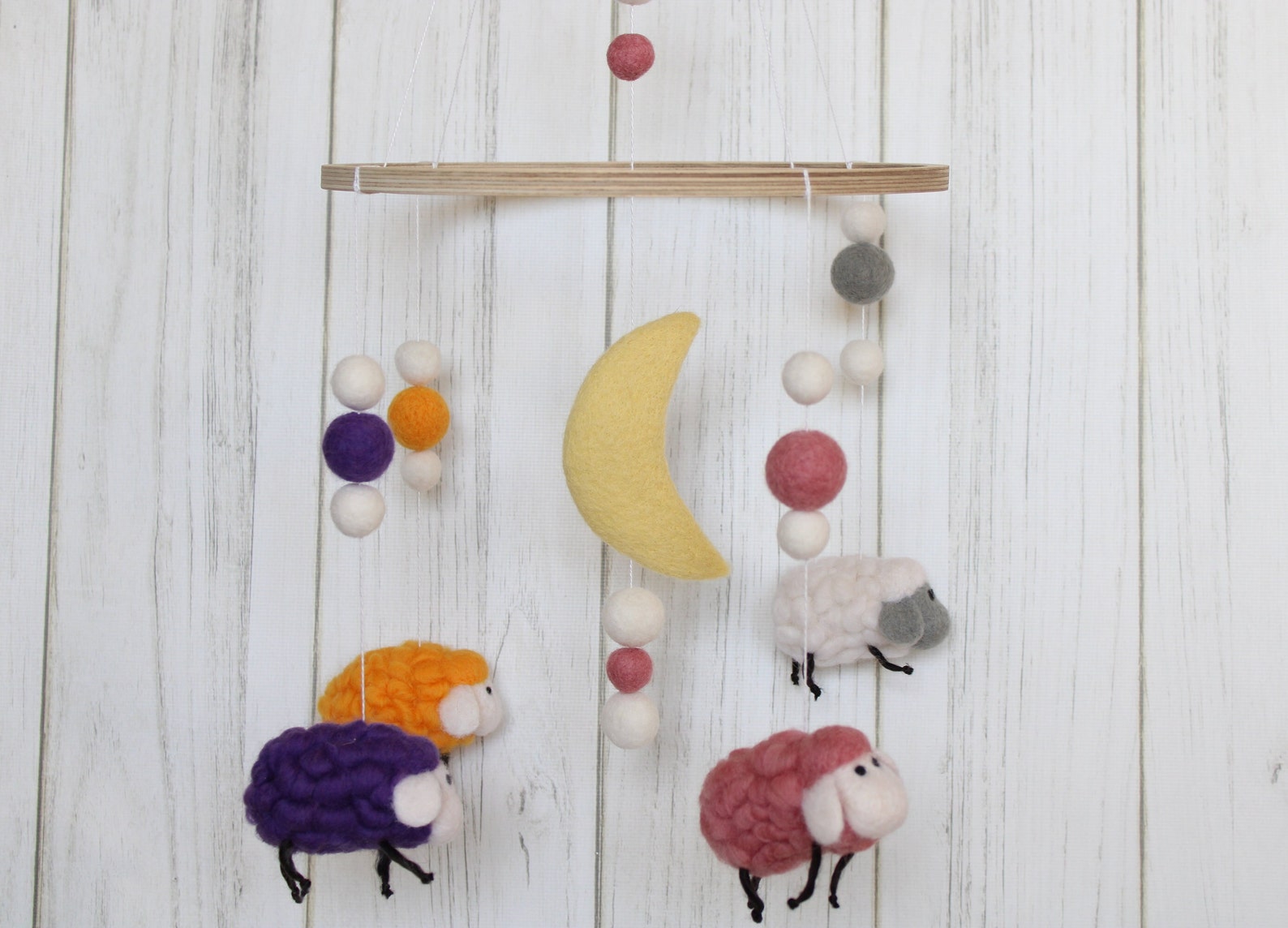 Mobile Baby, Mobile With Felted Sheep, Animal Mobile, Mobile Felt Lambs ...