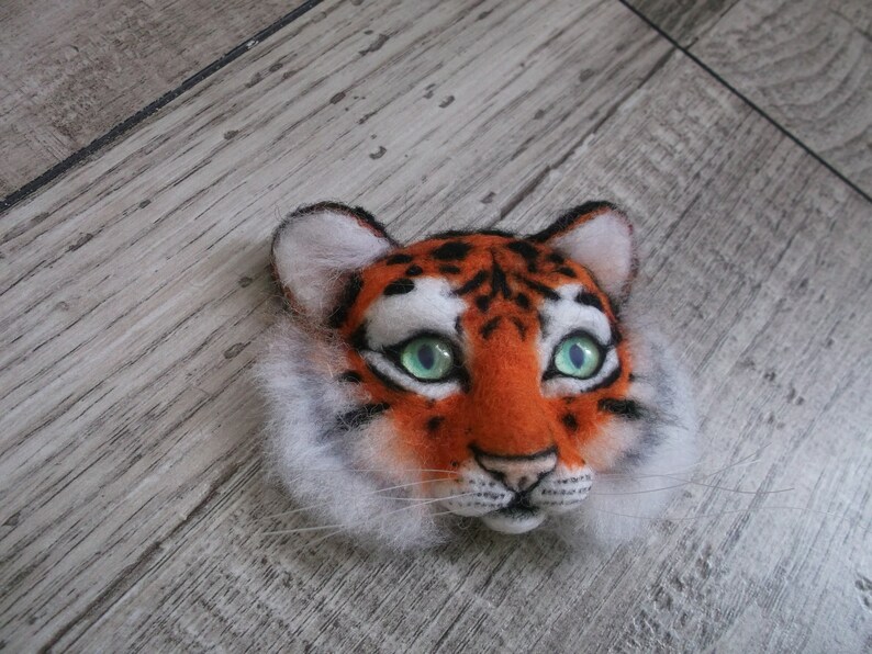Brooch Tiger Felted Needle Felted Tiger Cat Felted - Etsy