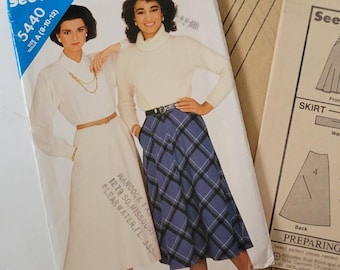 Wrap Skirt Sewing Patterns for Womens Button Skirts Knee Length or Midi ...