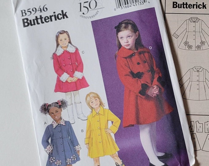 Girls Coat Sewing Patterns for Kids Coat Butterick Patterns B5946 5946 ...
