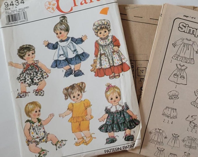Sewing Pattern Doll Clothes 18 Inch Doll Dress Pants Tops and Bonnet ...