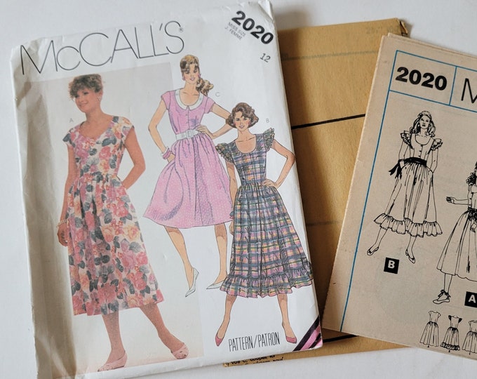 Dress Sewing Patterns for Womens Pocket Dresses Vintage 80s Mccalls ...