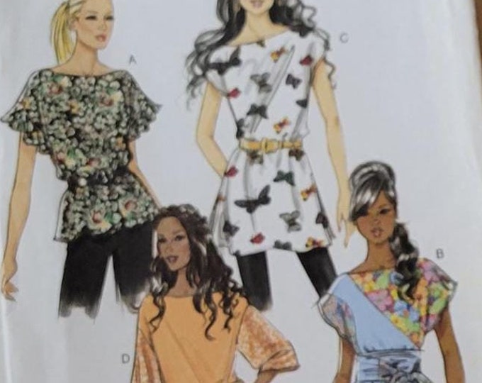 Tunic Tops Sewing Patterns for Womens Belted Tops, Butterick Patterns ...