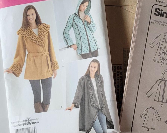 Fleece Jacket Sewing Patterns for Womens Hooded Jacket, Simplicity ...