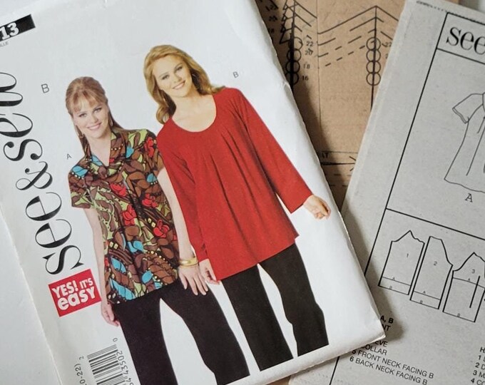 Plus Size Top Sewing Patterns for Women Tops Pullover Loose Fitting Top ...