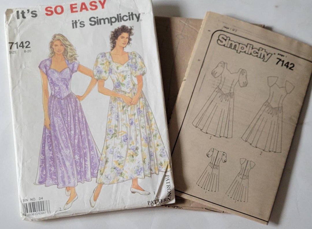 Puff Sleeve Dress Sewing Pattern Womens Dresses Sweetheart Neck ...