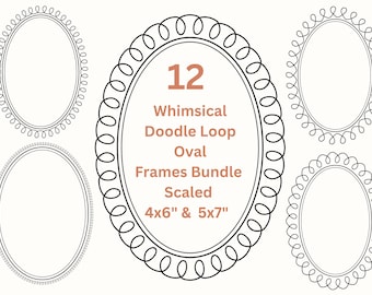 Funky Oval Frames Clipart, Whimsical Doodle Borders (SVG, PNG) - Etsy ...