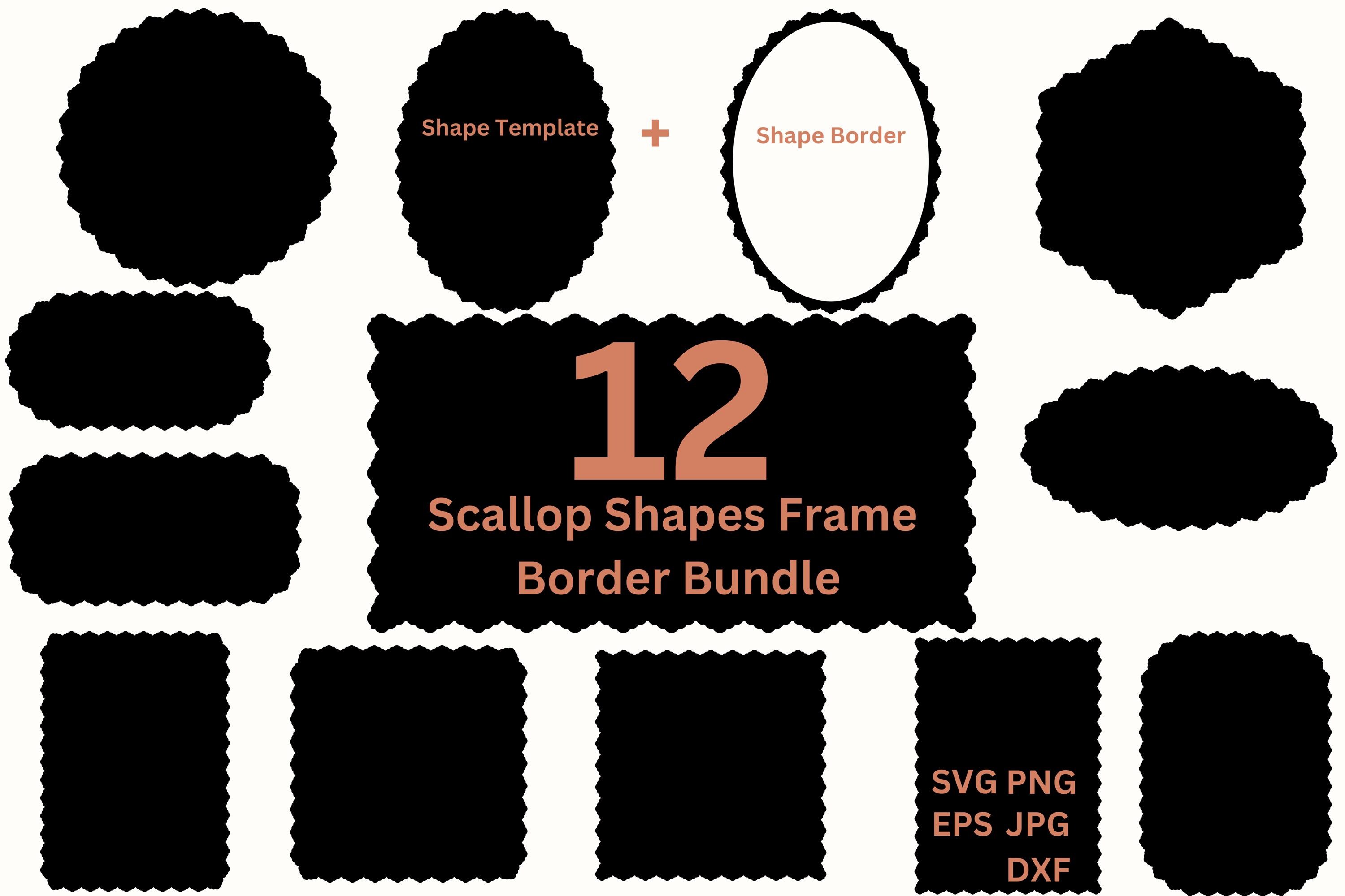 Scalloped Shapes SVG Bundle Frame Svg Laser Cut Files Paper Cut Outs ...