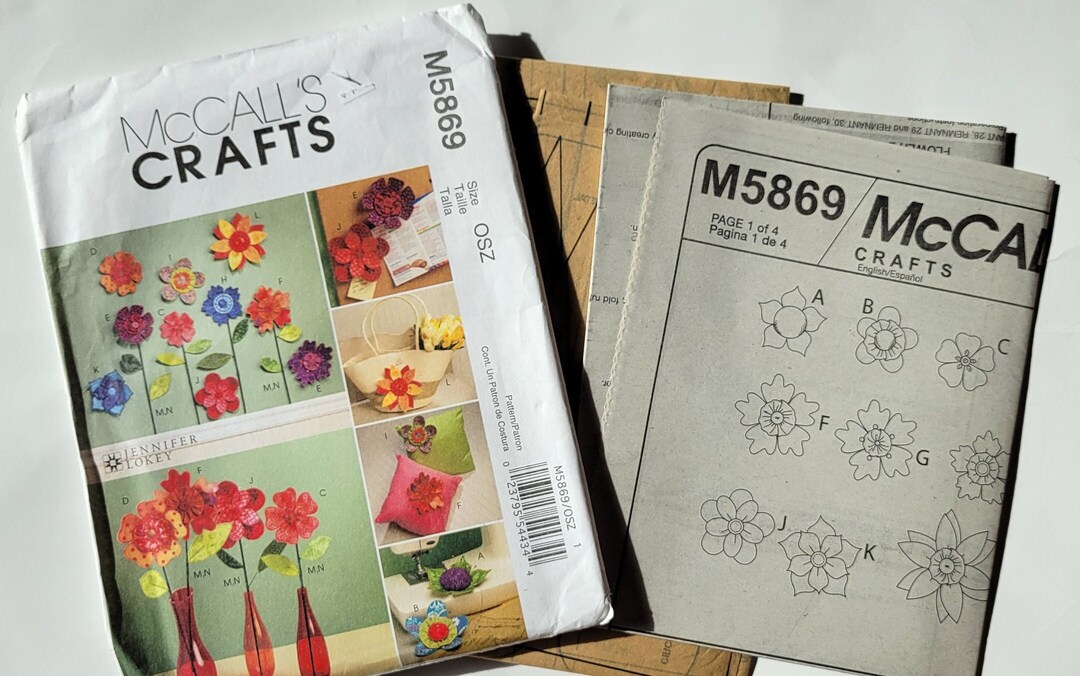 Flower Sewing Patterns Dimensional Flowers Applique, Mccalls Crafts ...