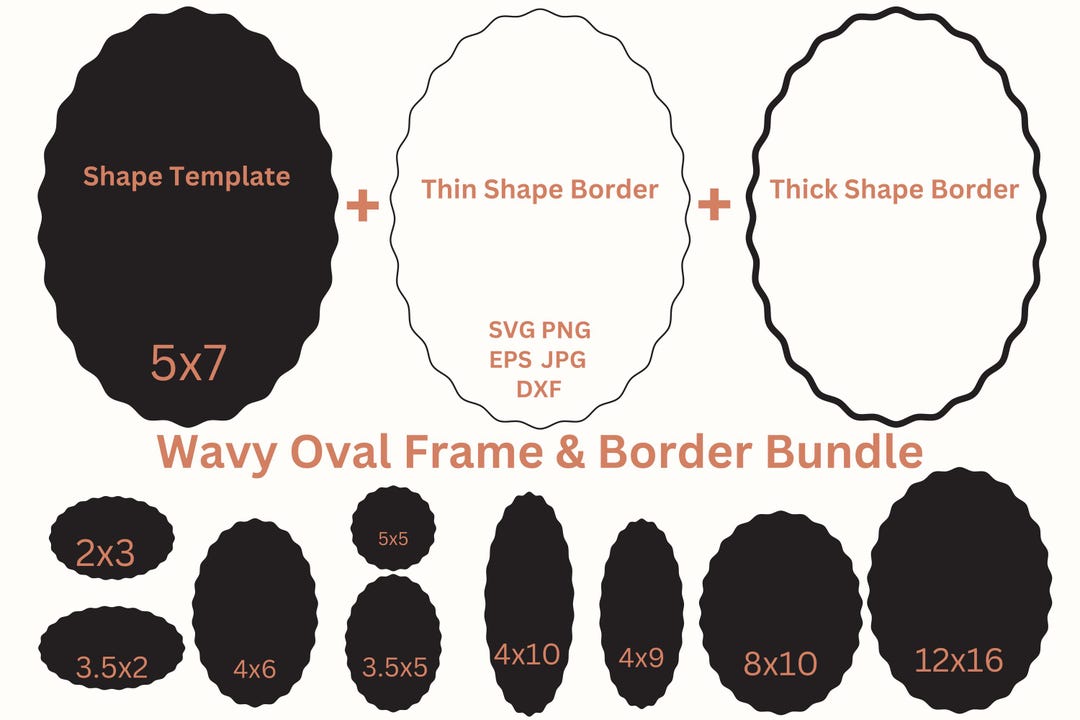Wedding Invitation Suite Shapes SVG Bundle Wavy Invitation Card ...