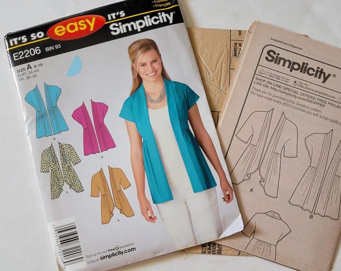 Knit Cardigan Sewing Patterns for Womens Casual Knit Tops, Simplicity ...