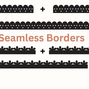 Scalloped Borders SVG Bundle Seamless Border PNG Clipart Laser Cut File ...