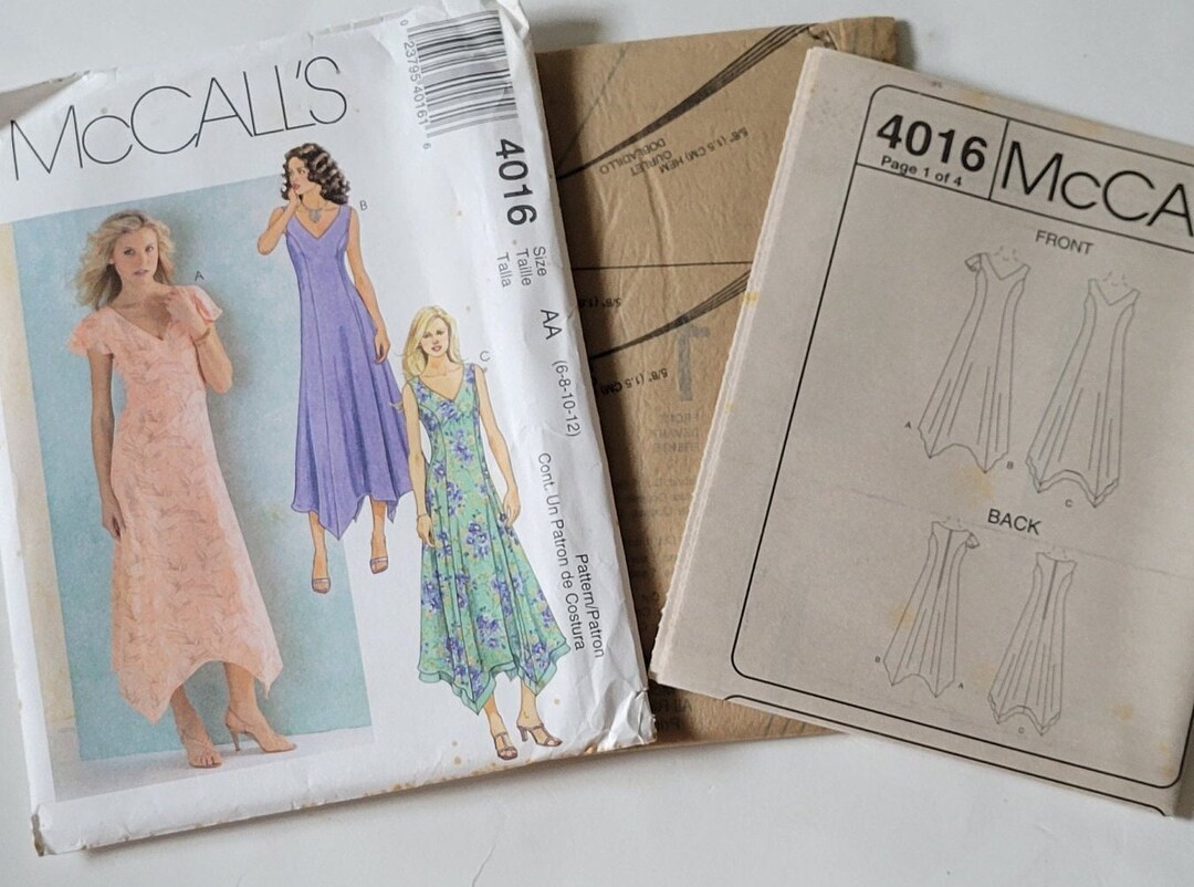 Y2K Dress Sewing Patterns for Womens Long Dresses With V Neck, Misses ...