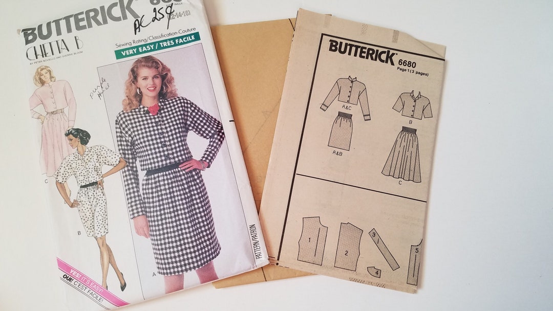 Midi Skirt Sewing Patterns for Womens Crop Tops and Skirts, Vintage 80s ...